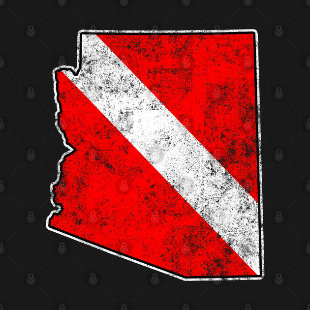 Arizona Dive Flag Scuba Diving State Map Dive Flag Distressed - Dive ...