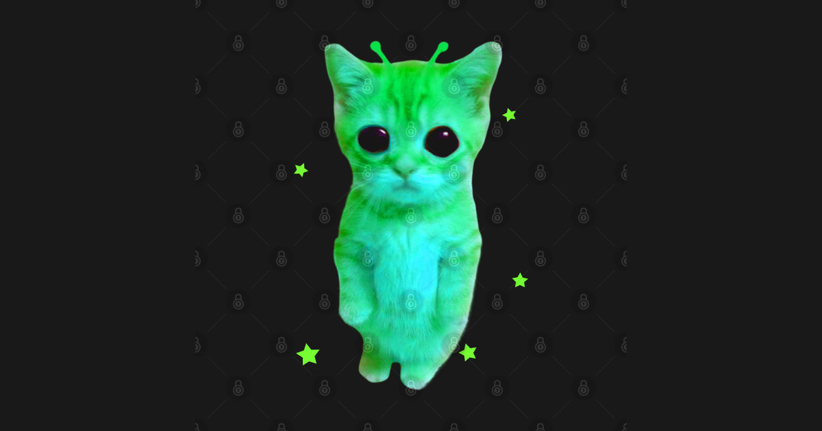 Alien Cat Y2K Alien Cat Meme Retro Silly Cat Vintage Space Kitty Funny ...
