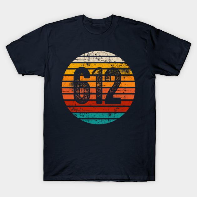 Distressed Vintage Sunset 612 Area Code - 612 Area Code - T-Shirt ...