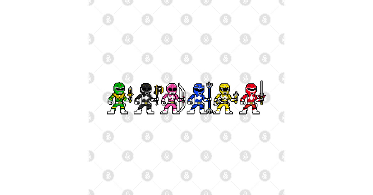 Pixel Rangers - Power Rangers - T-Shirt | TeePublic