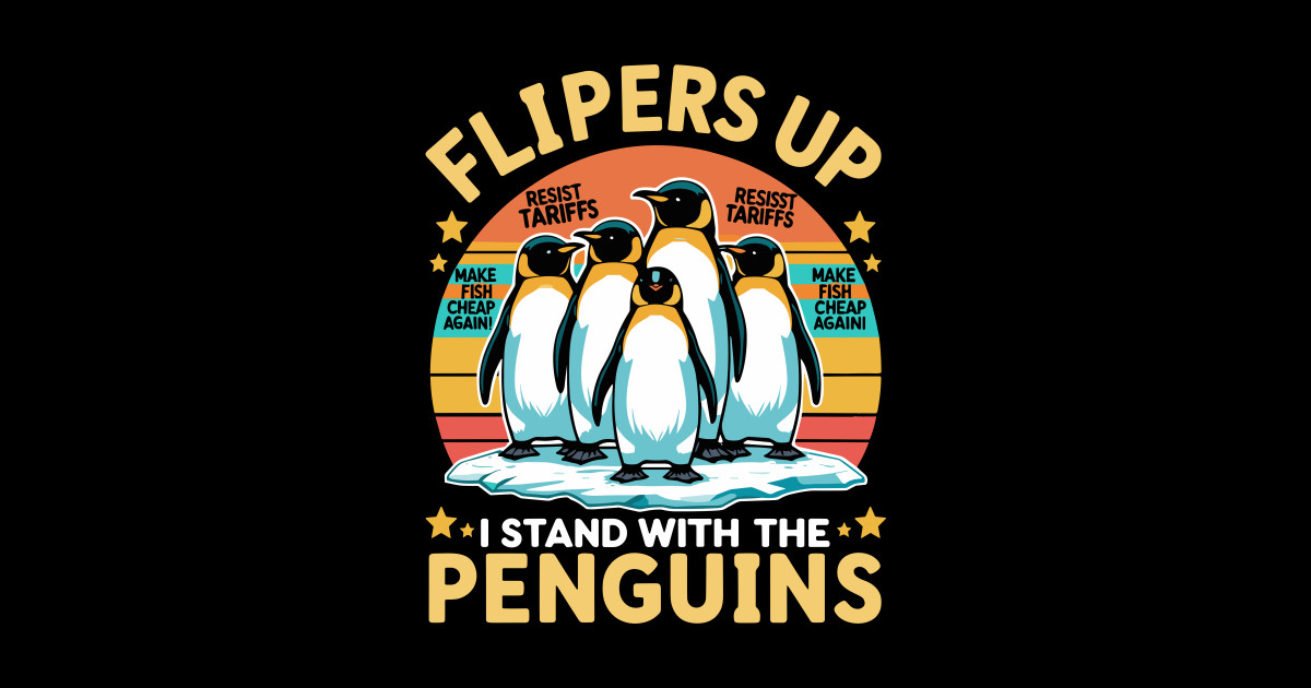 Flippers Up I Stand With The Penguins Retro Sunset Vintage - Flippers ...