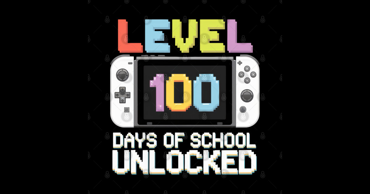 Level 100 Days of School Unlocked Pixel Art Gaming - Level 100 Days ...