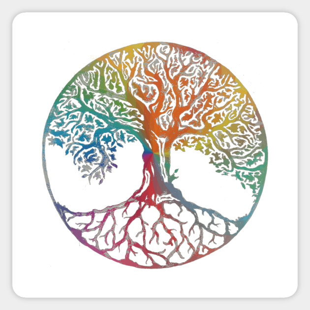 Multi Color Tree of Life - Sacred Geometry - Sticker | TeePublic