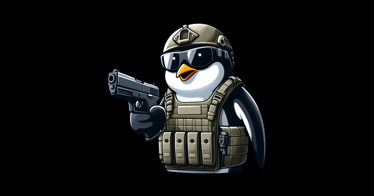 Tactical penguin - Penguin - Sticker | TeePublic