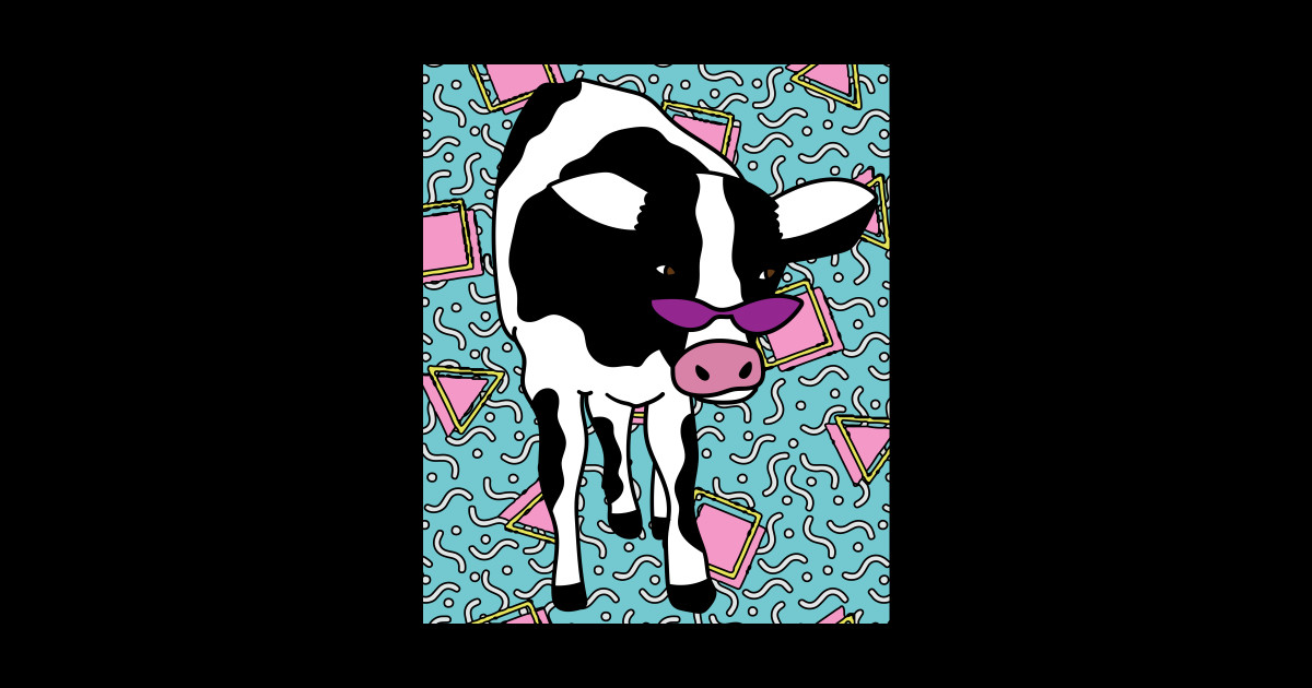 Funny Cow With Sunglasses Muh - Cows - Sticker | TeePublic