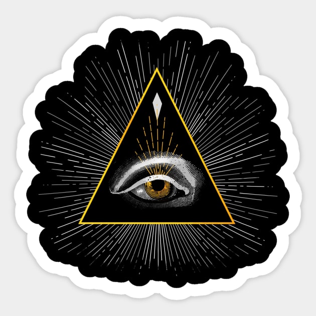 All seeing eye in pyramid - All Seeing Eye - Sticker | TeePublic