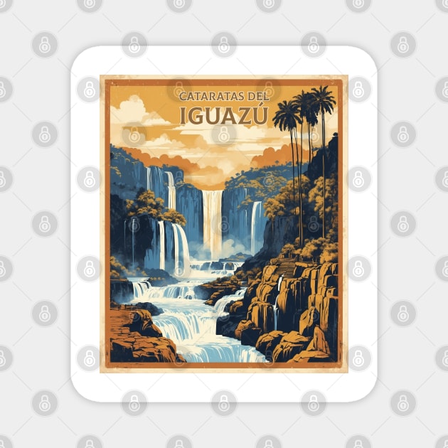 Iguazu Falls Argentina Vintage Tourism Poster - Argentina - Magnet ...