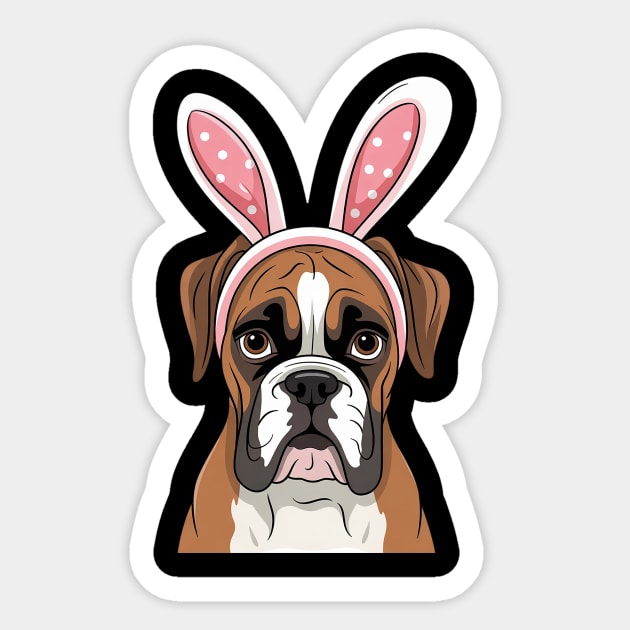 Funny Easter Boxer - Boxer Bunny Ears - Sticker | TeePublic