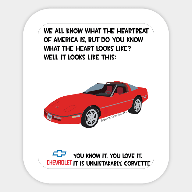 80s and 90s Chevrolet Corvette - Corvette - Sticker | TeePublic