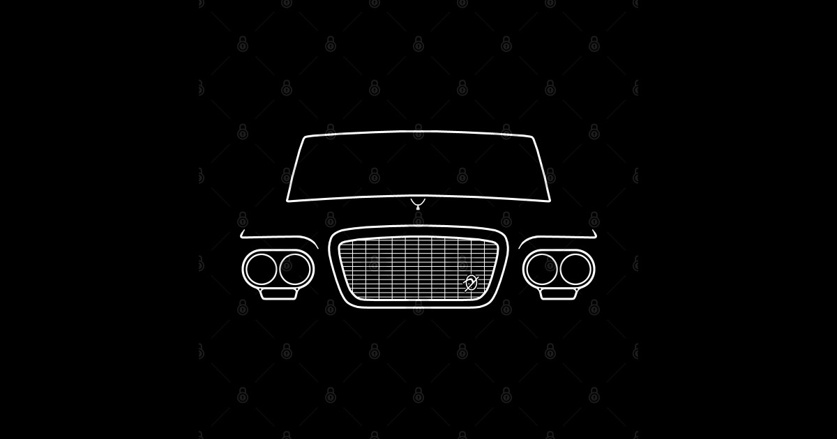 Studebaker Lark 1960s classic car white outline graphic - Classic Car ...