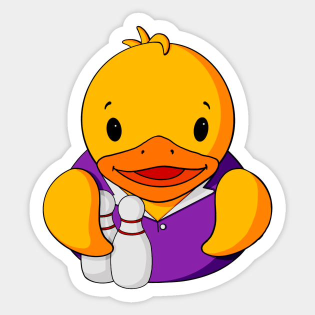 Bowling Pins Rubber Duck - Bowling Pins - Sticker | TeePublic