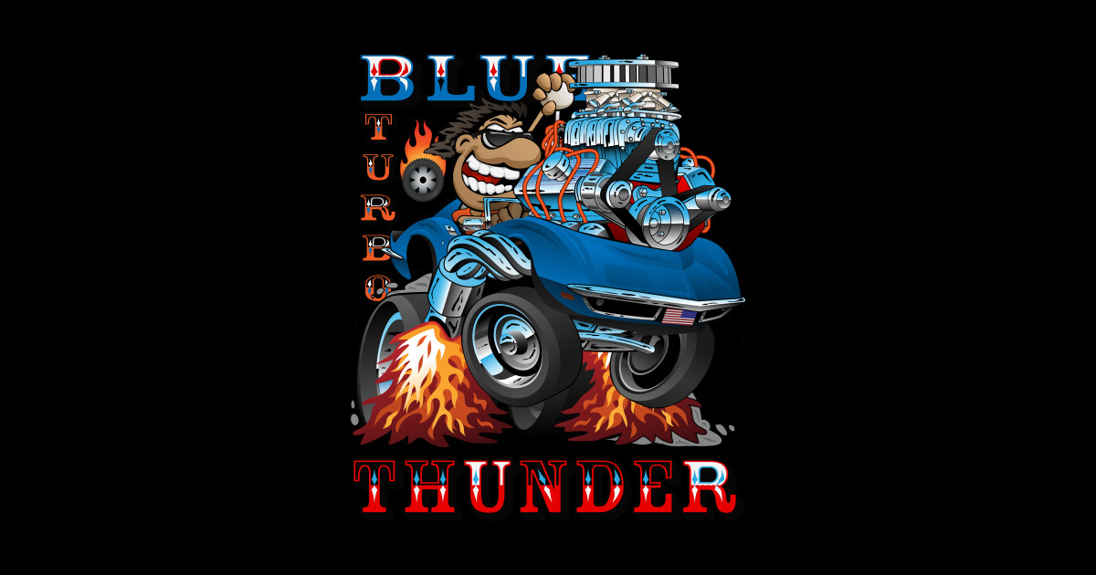 Blue Thunder Race Car - Race Car - Sticker | TeePublic