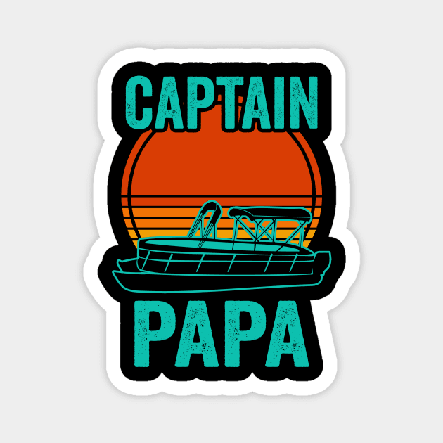 Pontoon Captain Dad Funny Pontoon Boat Lover - Pontoon Captain - Magnet ...