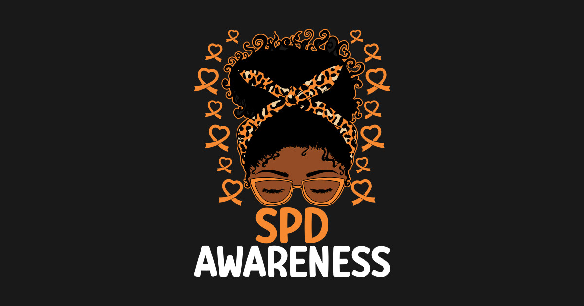 SPD Sensory Processing Disorder Awareness Afro Messy Bun - Sensory ...
