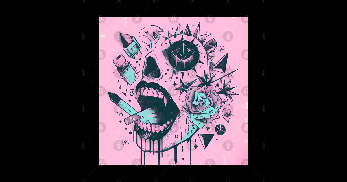 Edgy Pastel Aesthetic - Edgy Pastel Aesthetic - Sticker | TeePublic
