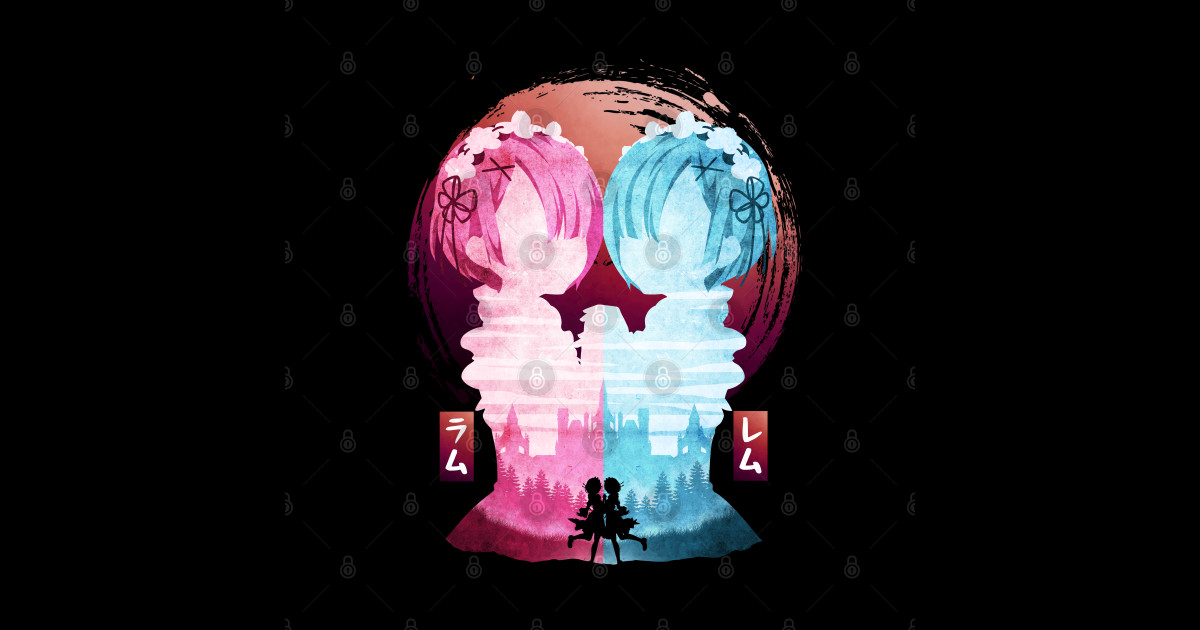 Minimalist Silhouette Ram & Rem - Re Zero - Phone Case | TeePublic