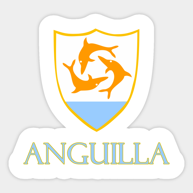 Anguilla - Coat of Arms Design - Anguilla Souvenir - Sticker | TeePublic