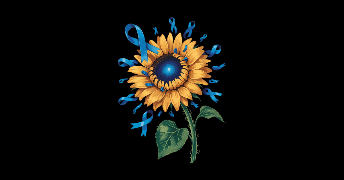 MYOSITIS AWARENESS Sunflower Blue Ribbon Fighter - Myositis - Posters ...