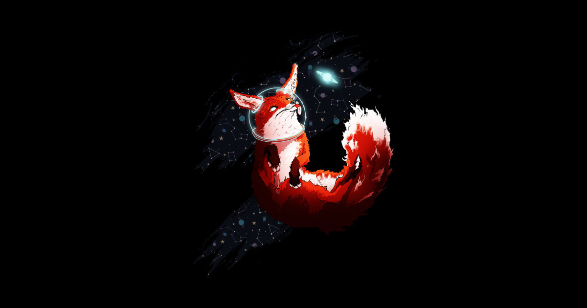 Cute Space Fox with an astronaut helmet - Space Fox - Sticker | TeePublic