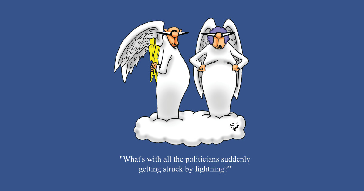 Funny Political Angel Cartoon Humor - Political - T-Shirt | TeePublic