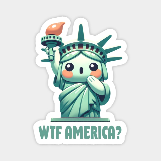 WTF America Cute Statue of Liberty - Wtf America - Magnet | TeePublic
