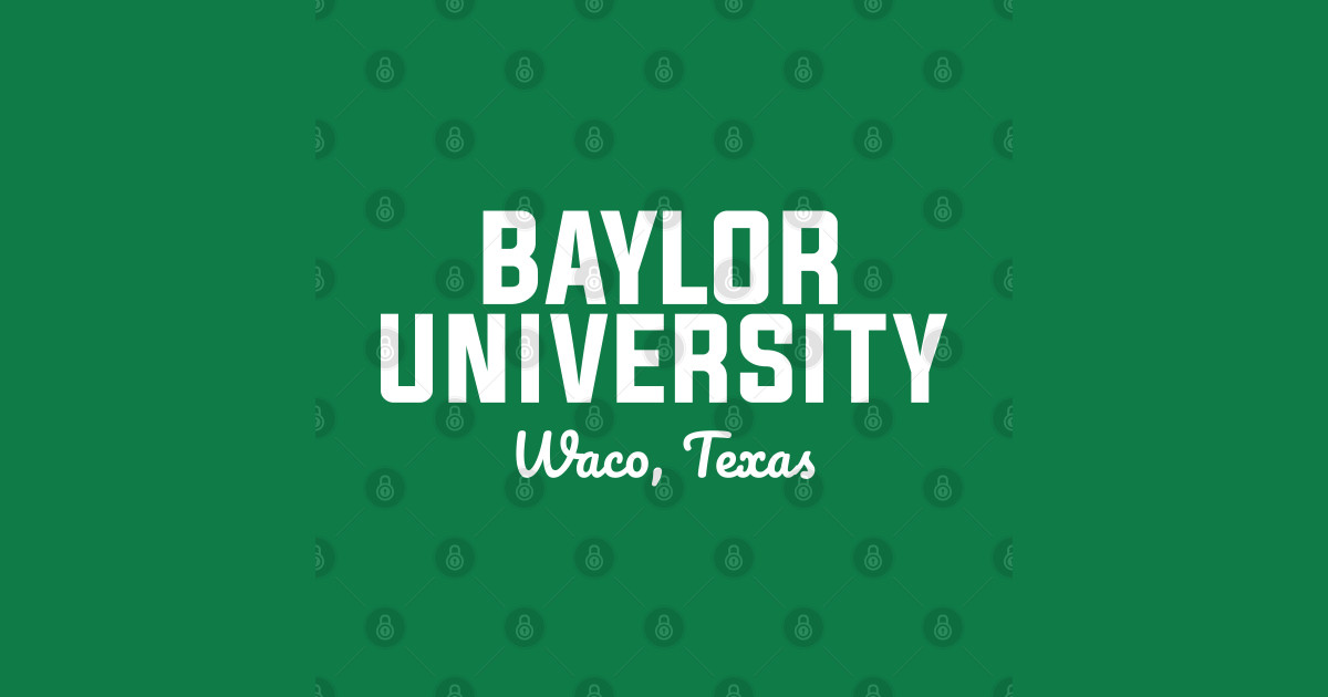 Baylor University - Waco, TX (Cursive, White) - Baylor - T-Shirt ...