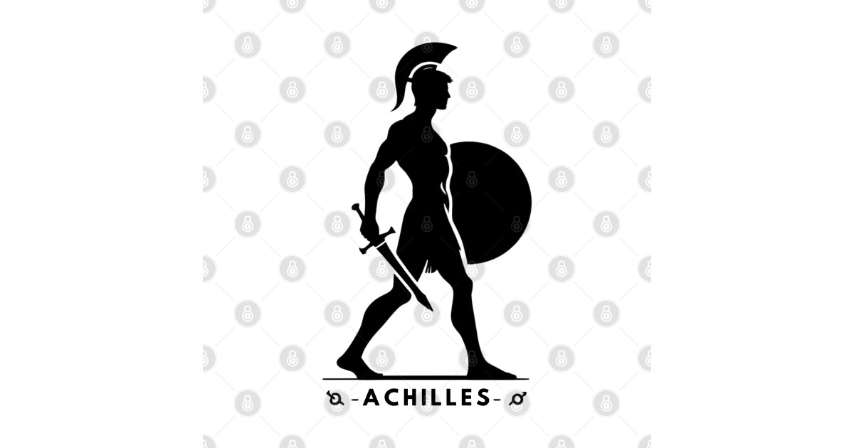 Achilles black art for greek lovers - Greek Mythology Gift - T-Shirt ...