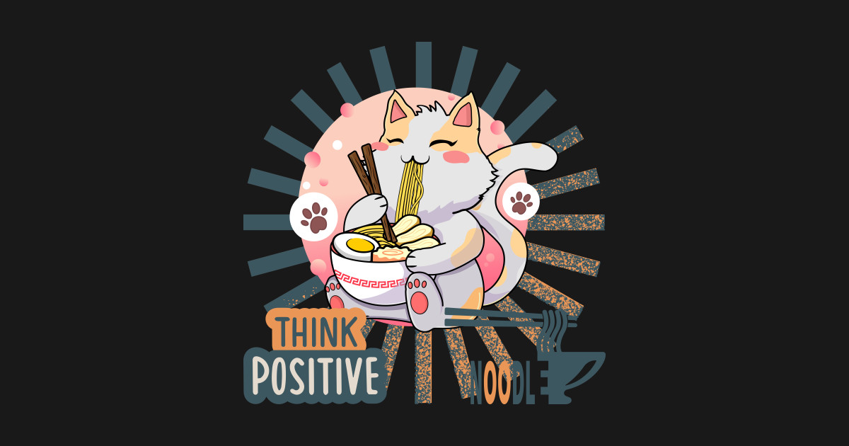 I Think Noodles Cute Cat - Thinknoodles - T-Shirt | TeePublic
