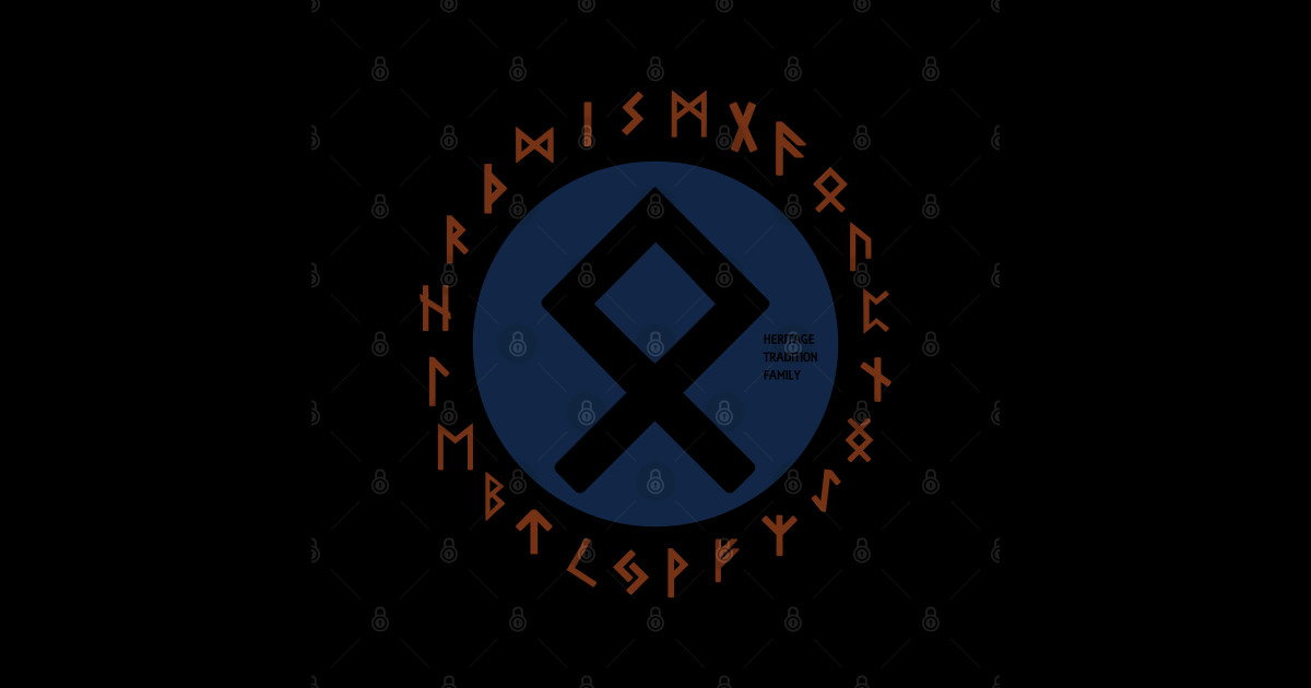 Blue Othala Futhark Rune Symbol - Viking Runes - Posters and Art Prints ...