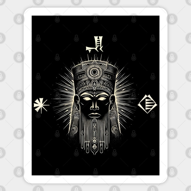 Sumerian God Enki Silhouette - Gothic Enki - Sticker | TeePublic