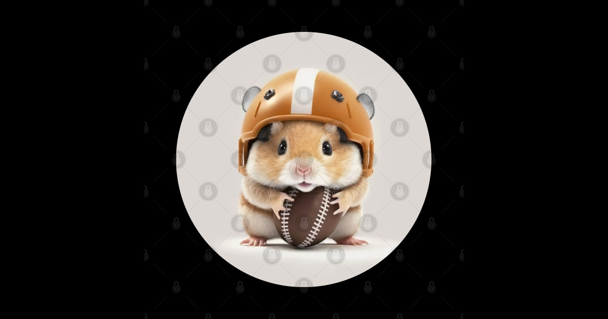 Hamster playing American Football - Hamster - Sticker | TeePublic