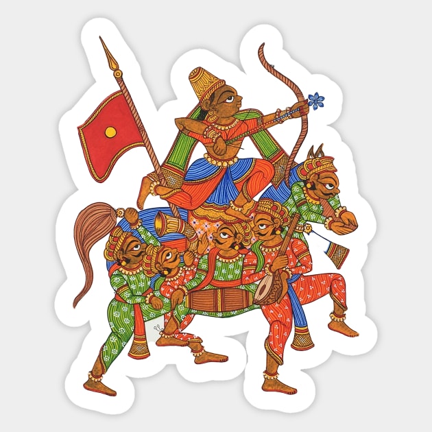 "Ashwa purush" Horse formation by men, Indian folk art design - Indian ...