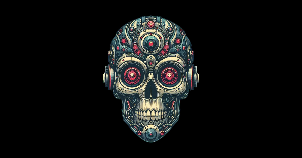Robot skull tattoo - Robot Skull - Sticker | TeePublic