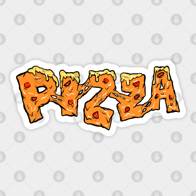 Pizza Typography Effect - Pizza Lover - Sticker | TeePublic