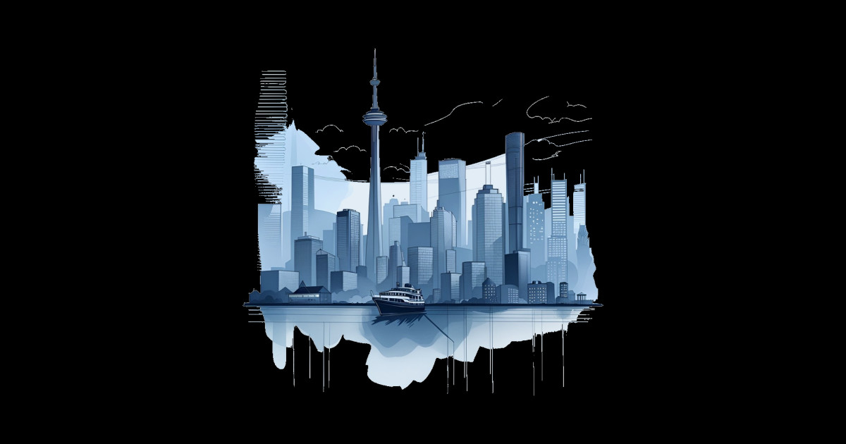Toronto skyline drawing - Toronto - Sticker | TeePublic