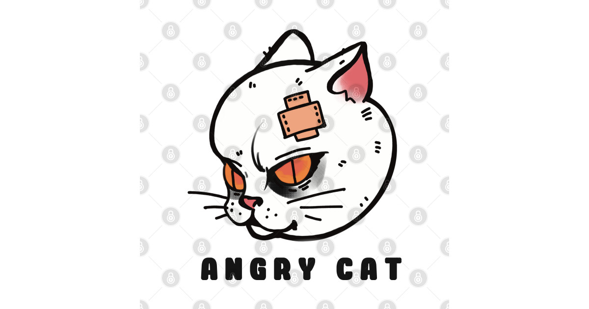 Bully cat - Cat Cartoon Face - T-Shirt | TeePublic