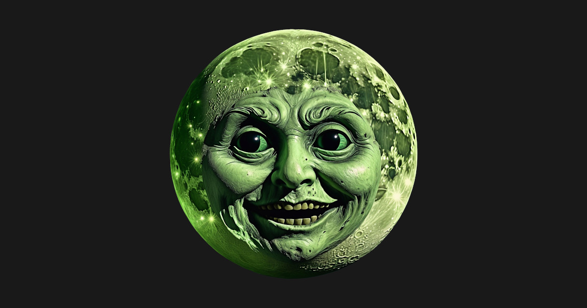 Creepy Moon Face - Moon Face - T-Shirt | TeePublic