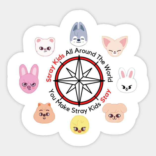 Stray kids Skzoo compass - Stray Kids - Sticker | TeePublic