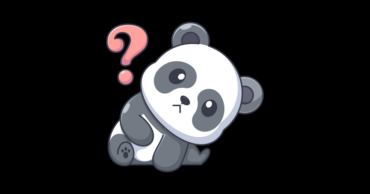Cute panda confused cartoon - Cute - Sticker | TeePublic