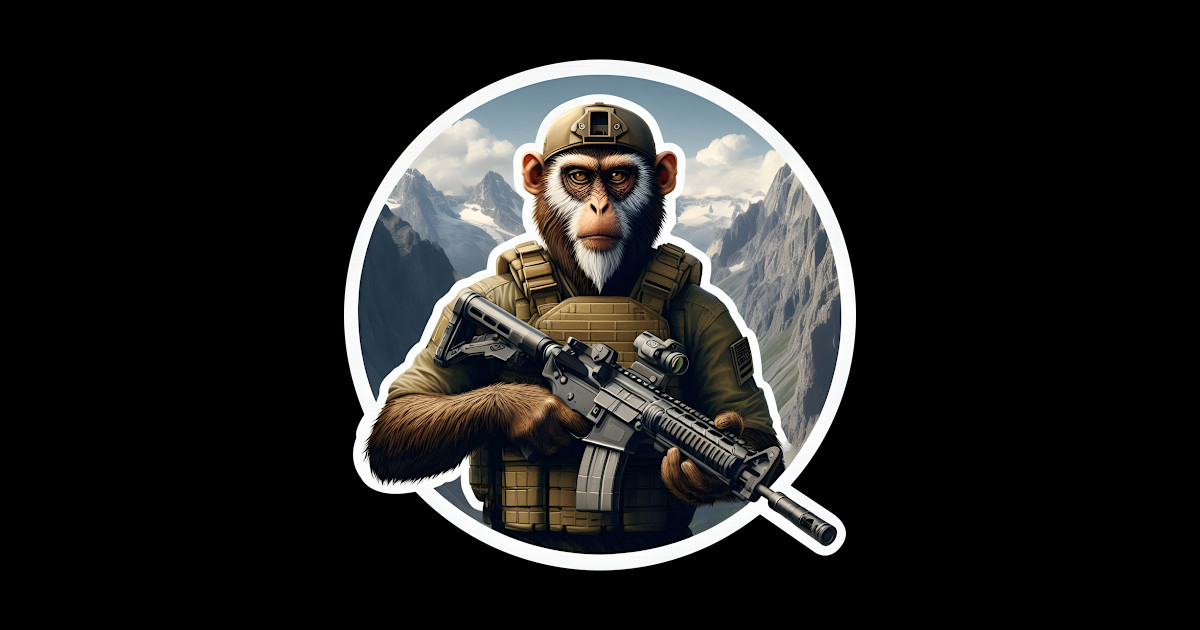 Tactical Monkey - Monkey - Sticker | TeePublic