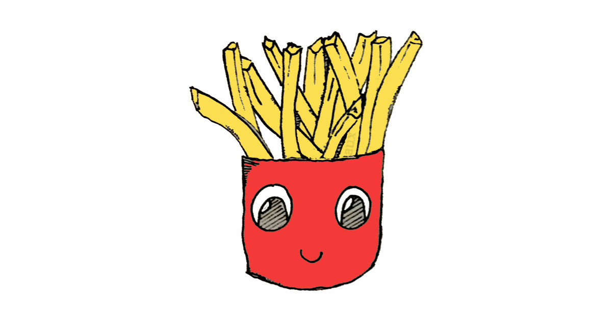 Happy Fries - French Fries - Sticker | TeePublic