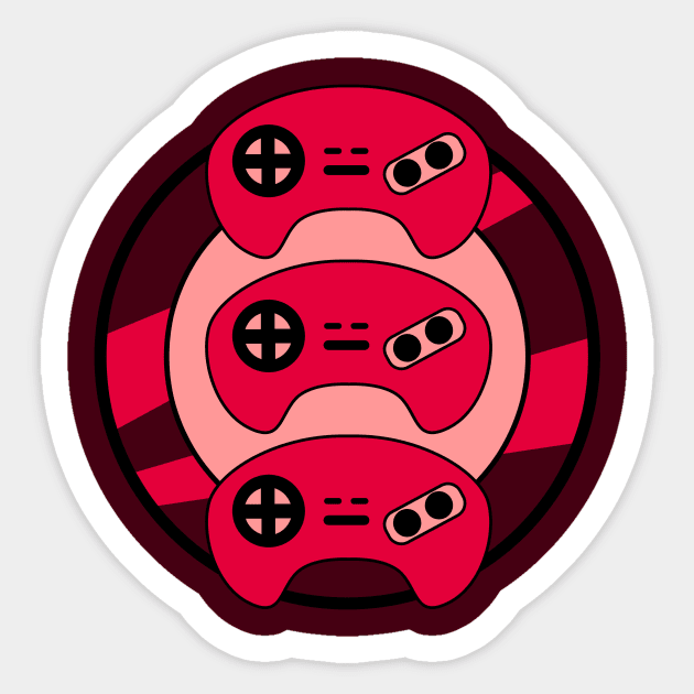 Red Triple Controller - Gamer - Sticker | TeePublic