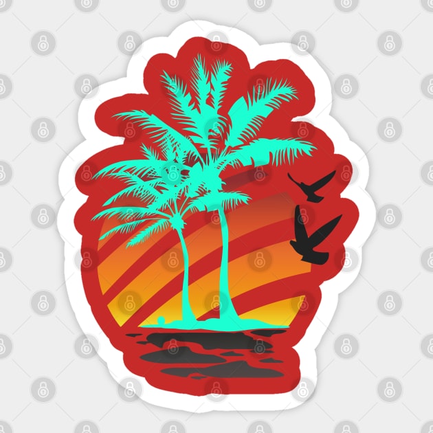 Palm Trees - Palm Trees - Sticker | TeePublic