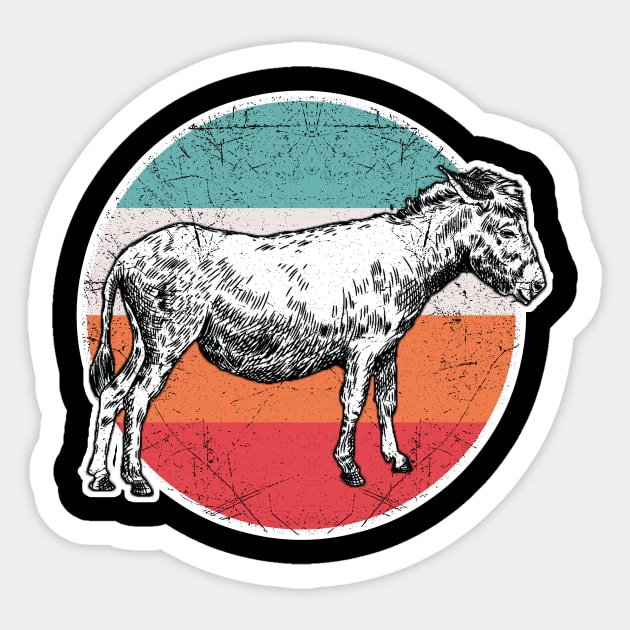 Vintage Retro Donkey - Vintage Retro Donkey - Sticker | TeePublic