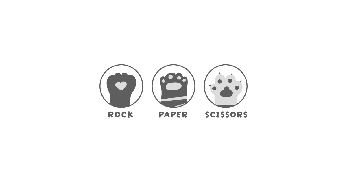 Rock Paper Scissors - cute cat paw - Rock Paper Scissors - T-Shirt ...