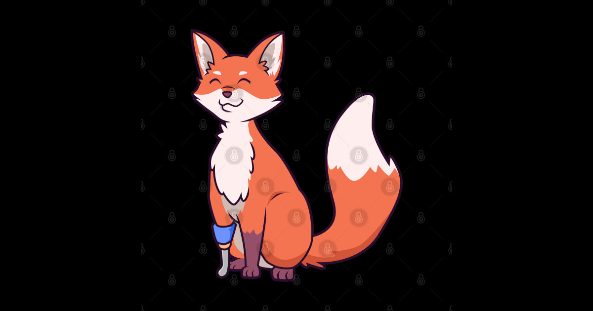 Fox with prosthetic leg - Prosthetic Leg Fox - Sticker | TeePublic