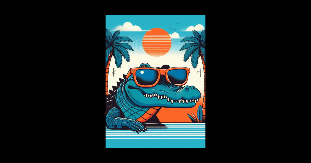 Cool Blue Gator - Gators - Sticker | TeePublic