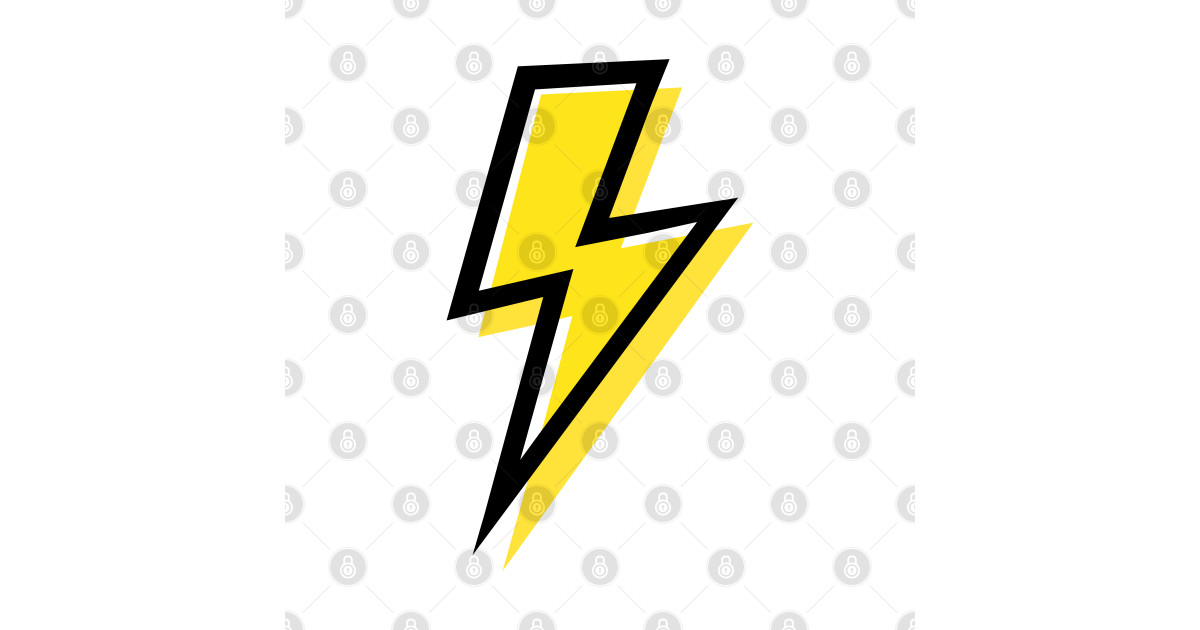 Yellow and Black Lightning Bolts Layered - Lightning Bolt - T-Shirt ...