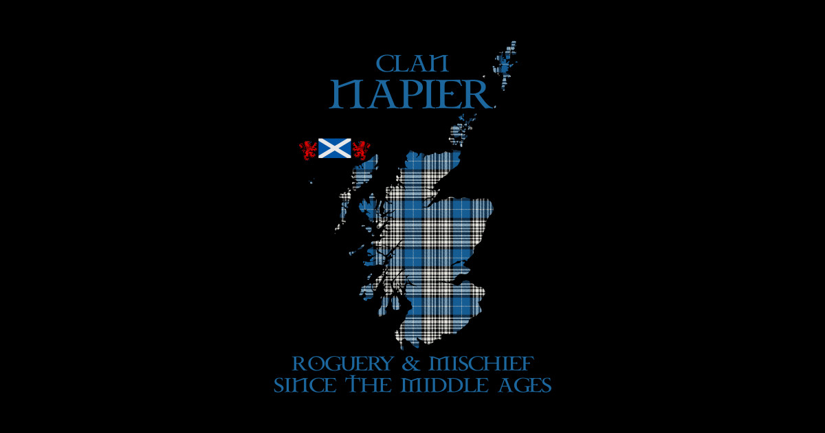 Clan Napier tartan Scotland map Saltire flag and lion rampant scottish ...