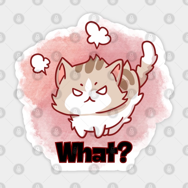 Cute Angry Cat - Cat Lover Gifts For Women - Sticker | TeePublic